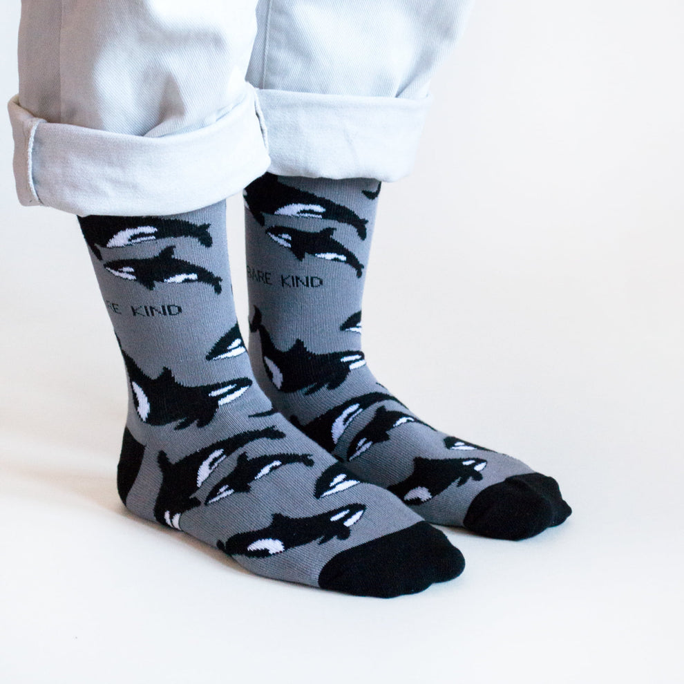 Save the Orcas Bamboo Socks - Saving Animals with Every Pair – Bare Kind