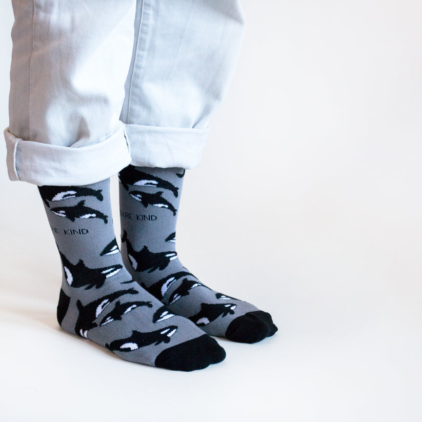 Save the Orcas Bamboo Socks - Saving Animals with Every Pair – Bare Kind