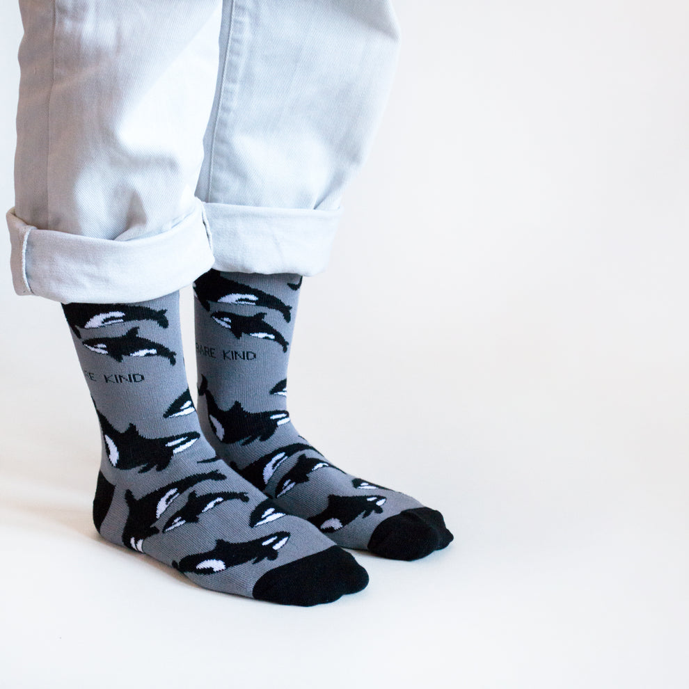Save the Orcas Bamboo Socks - Saving Animals with Every Pair – Bare Kind