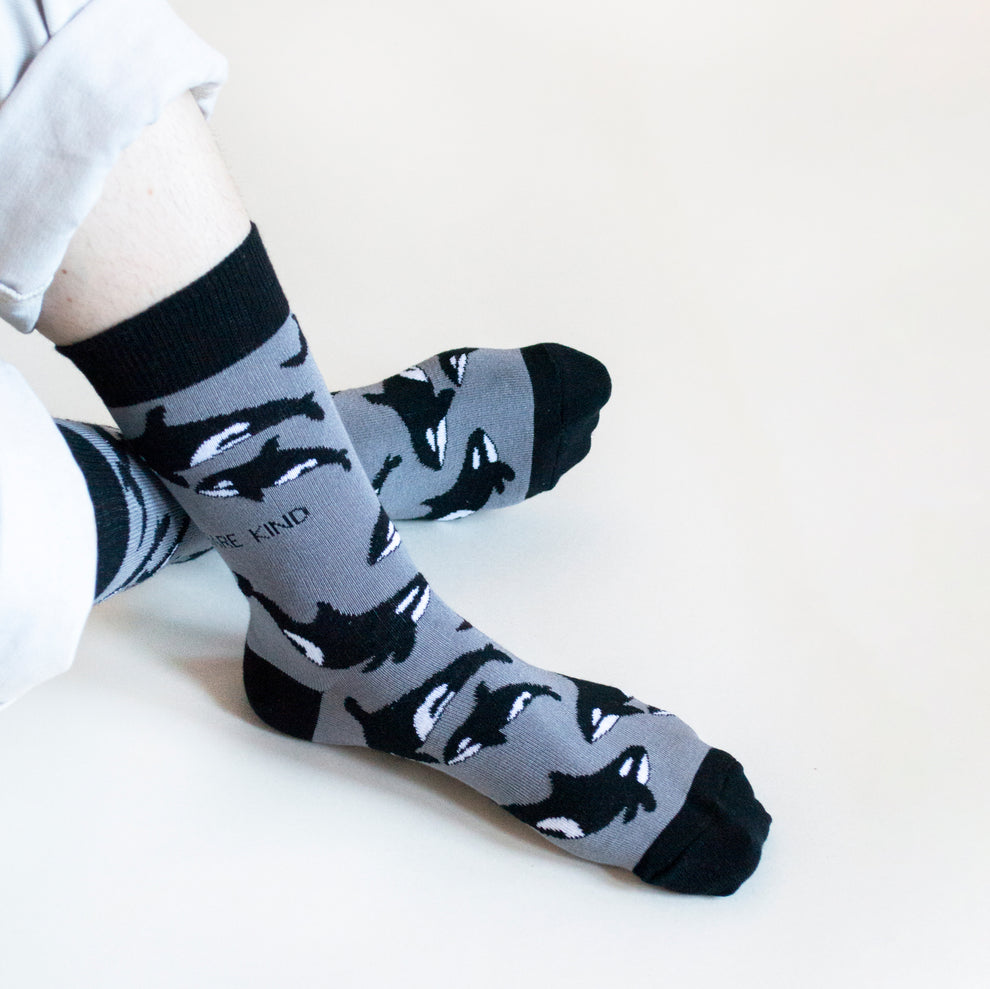 Save the Orcas Bamboo Socks - Saving Animals with Every Pair – Bare Kind